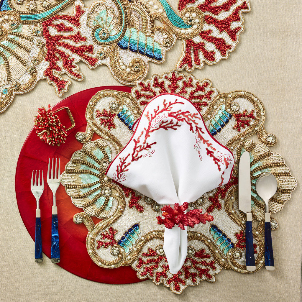 Gorgeous Kim Seybert Coral Reef Table Set - SeaChange | Oceana